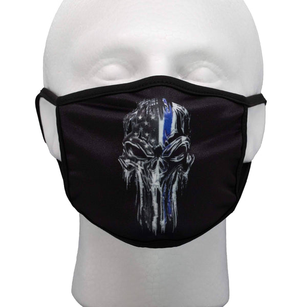 Thin Blue Line Mask, Punisher Mask, Reversible, Police Mask, 2 Layer,