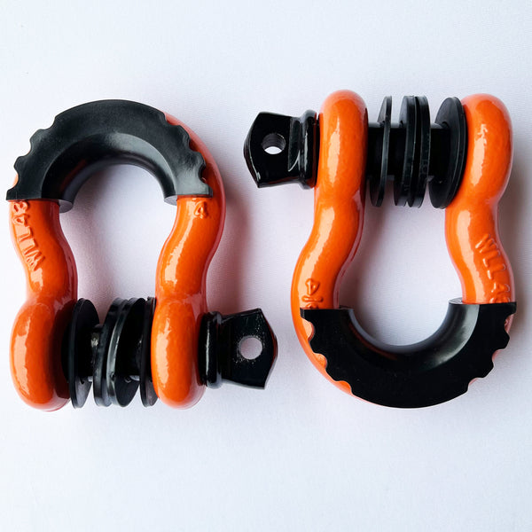 Bull Strap 3/4" 5T D-Ring Shackle Kit w/ Isolators & Washers - qty 2 ...