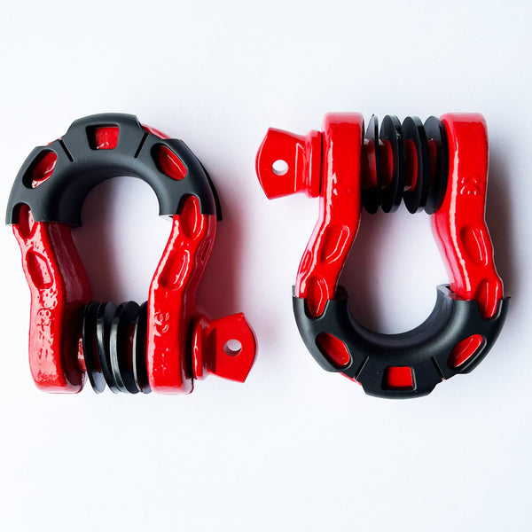 Bull Strap 3/4" HEAVY DUTY 8T D-Ring Shackles Kit w/ Isolators ...